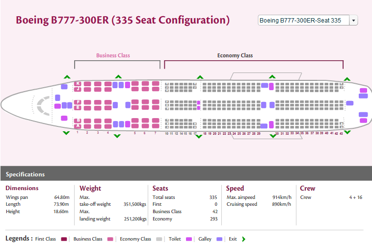 QATAR AIRWAYS Airlines Aircraft Seatmaps - Airline Seating Maps and Layouts